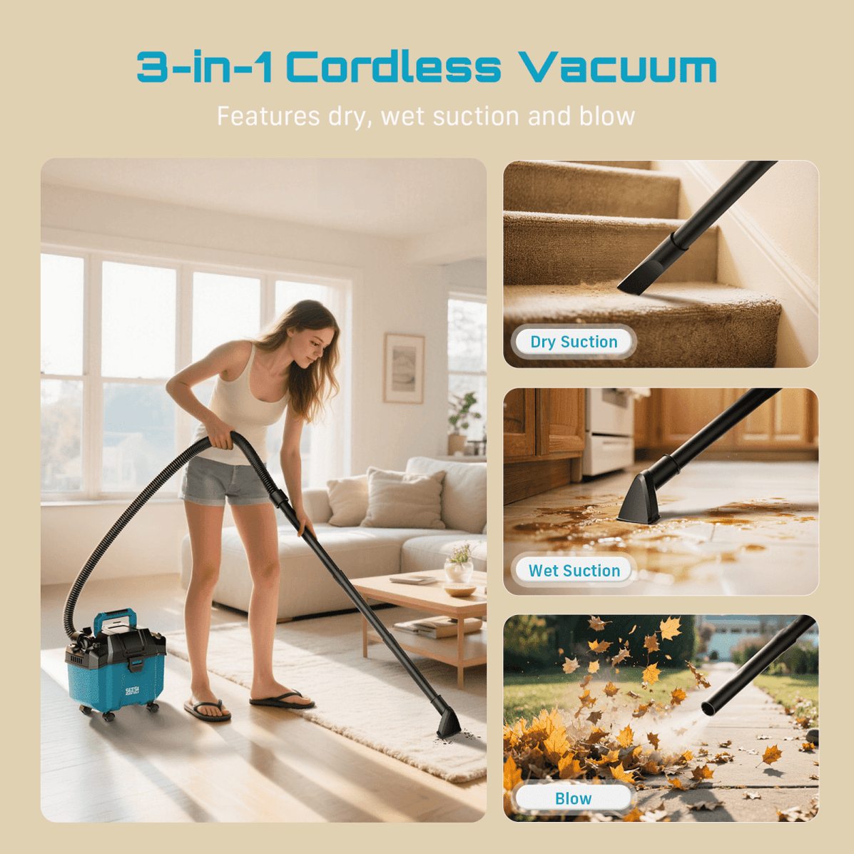 Seesii K-903 Cordless Wet Dry Vacuum | 2.6Gal Portable Vac — SeeSii