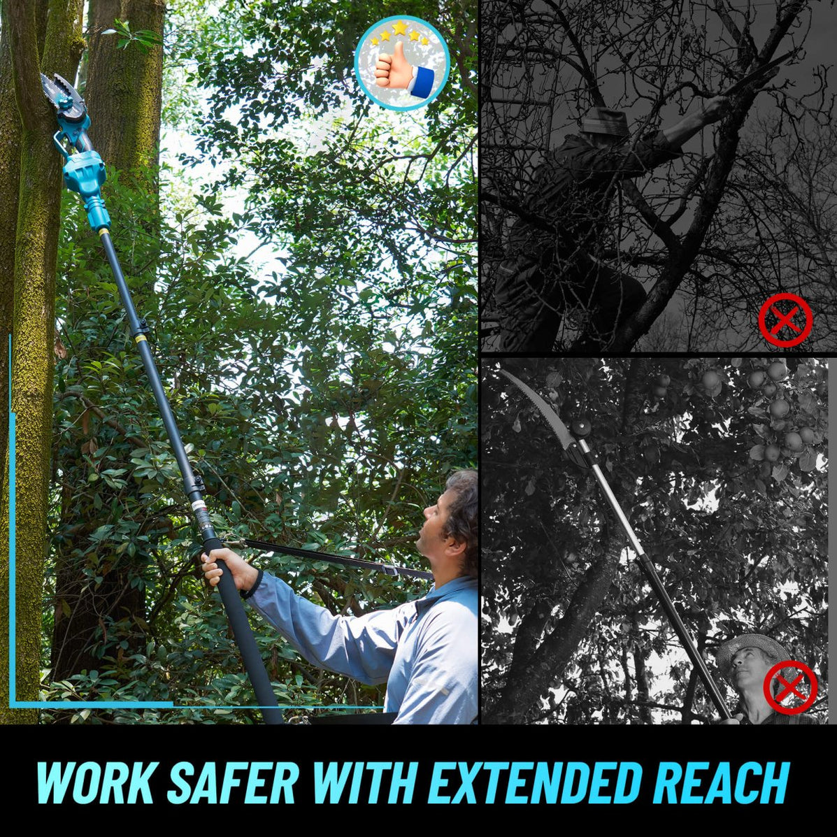 Seesii 2-In-1 Cordless Pole Saw | Mini Chainsaw Combo — SeeSii