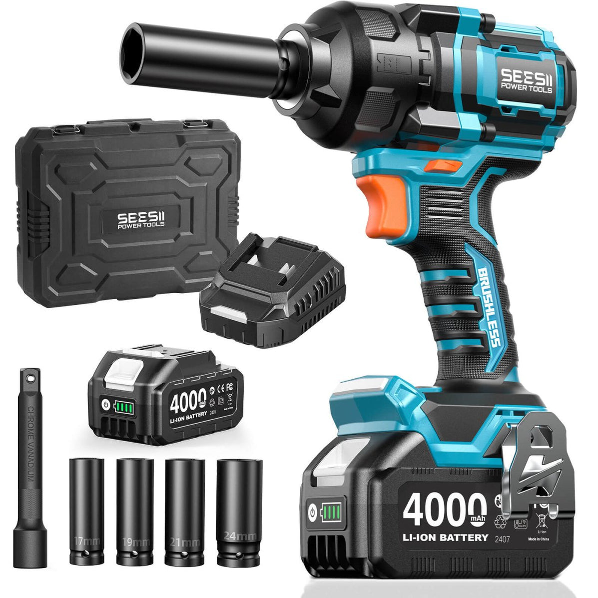 SeeSii WH10 Ultra 1/2″ Cordless Impact Wrench | 1200 N·m Brushless, 21V ...