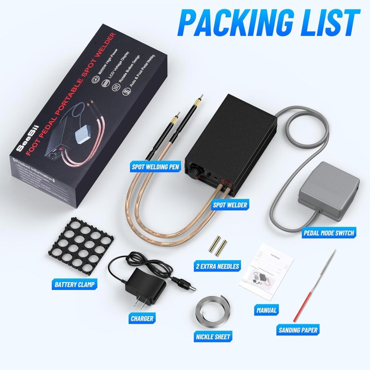 Seesii 8000W Spot Welder SEE-08 10-90 Gears with Dual Pulse Output — SeeSii