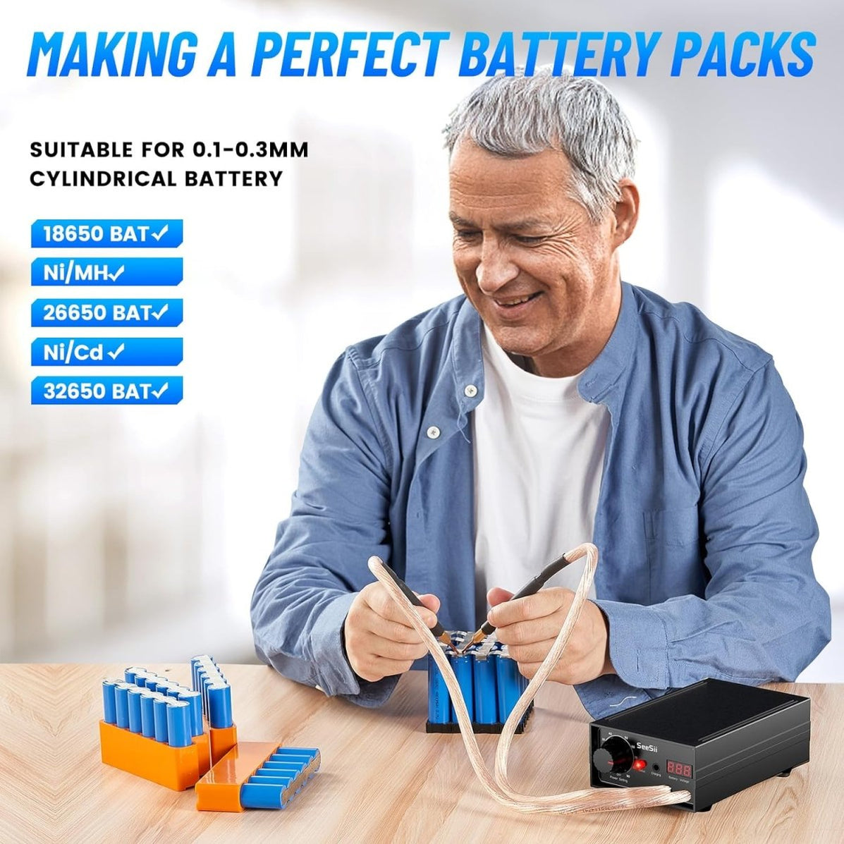 Seesii 8000W Spot Welder SEE-08 10-90 Gears with Dual Pulse Output — SeeSii