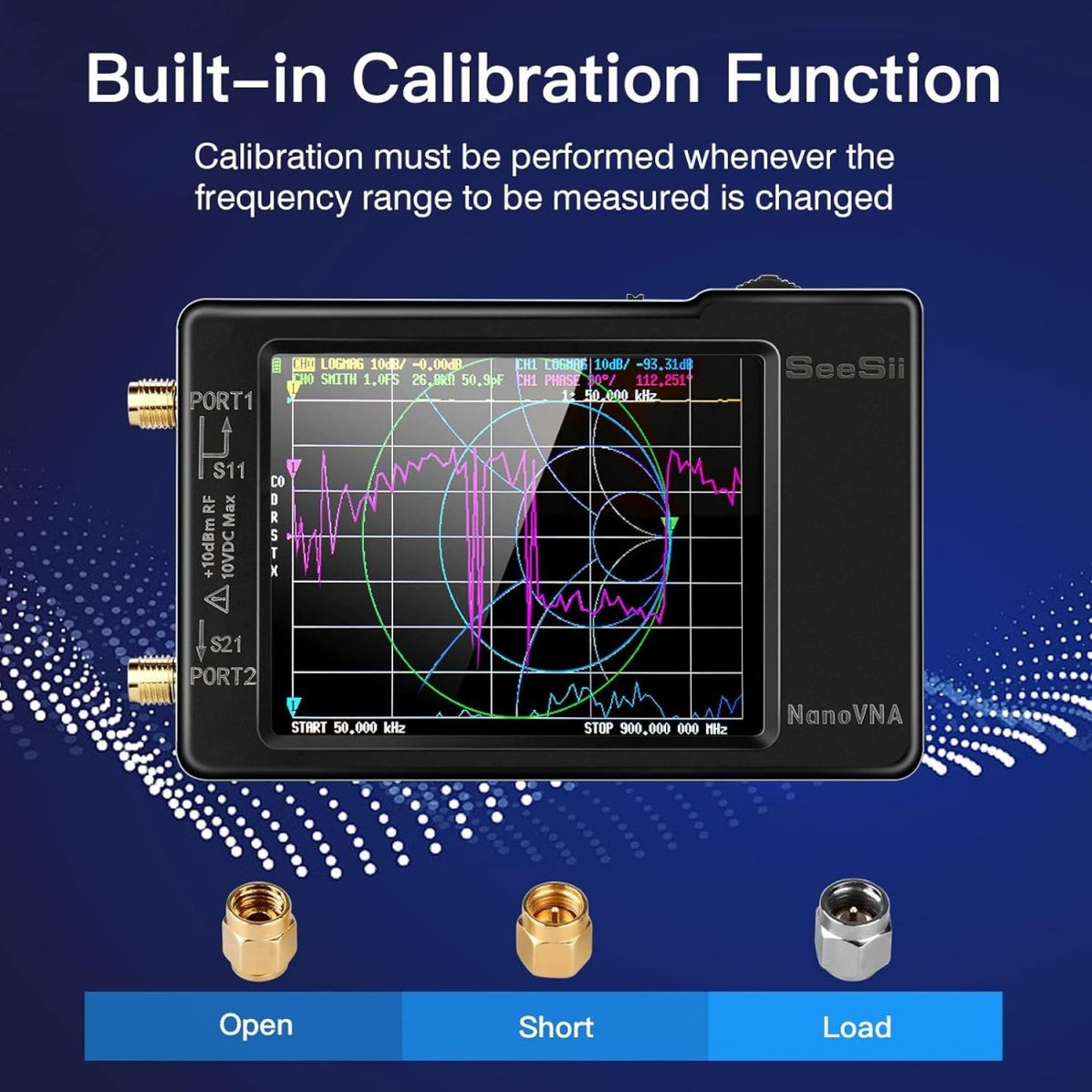 SeeSii NanoVNA-H 2.8" Vector Network Analyzer 10kHz–1.5GHz