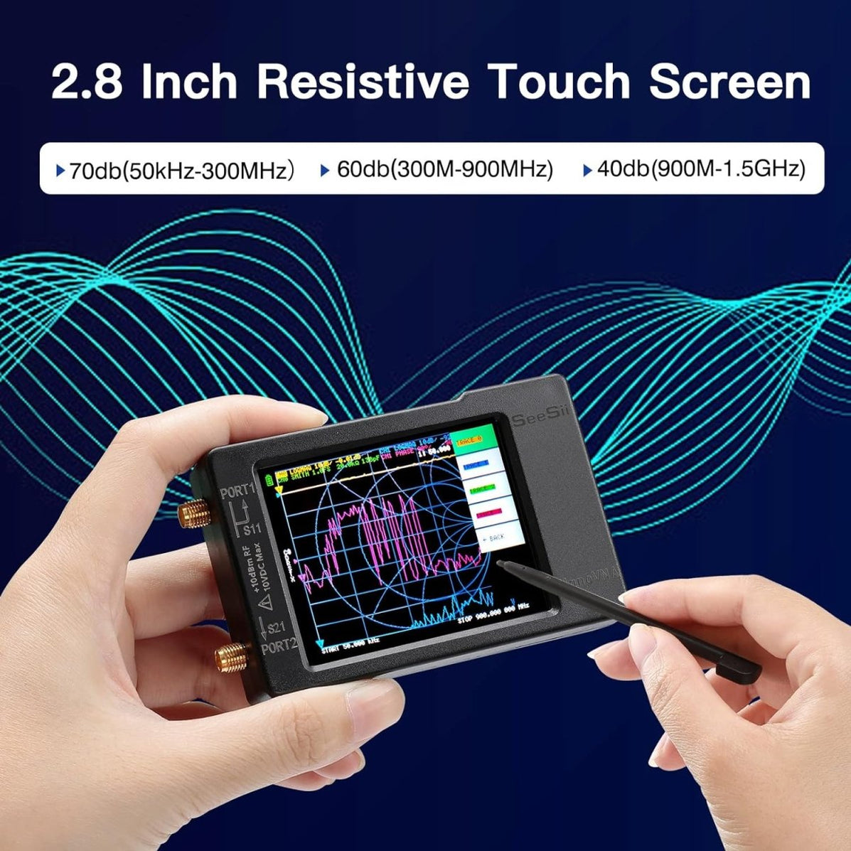 SeeSii NanoVNA-H 2.8" Vector Network Analyzer 10kHz–1.5GHz