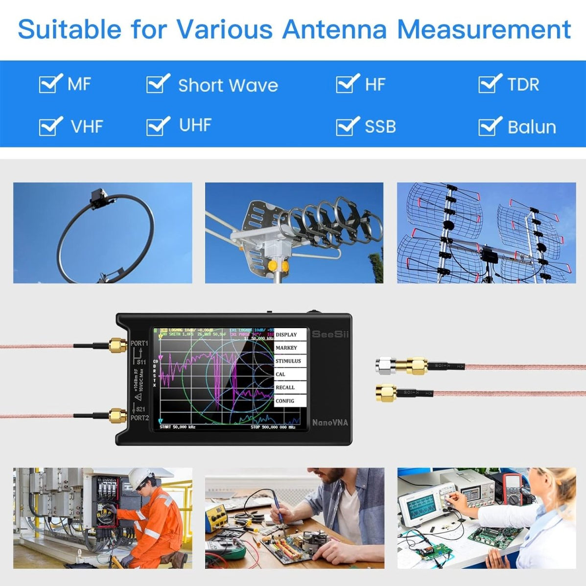 SeeSii NanoVNA-H4 Vector Network Analyzer 10kHz–1.5GHz