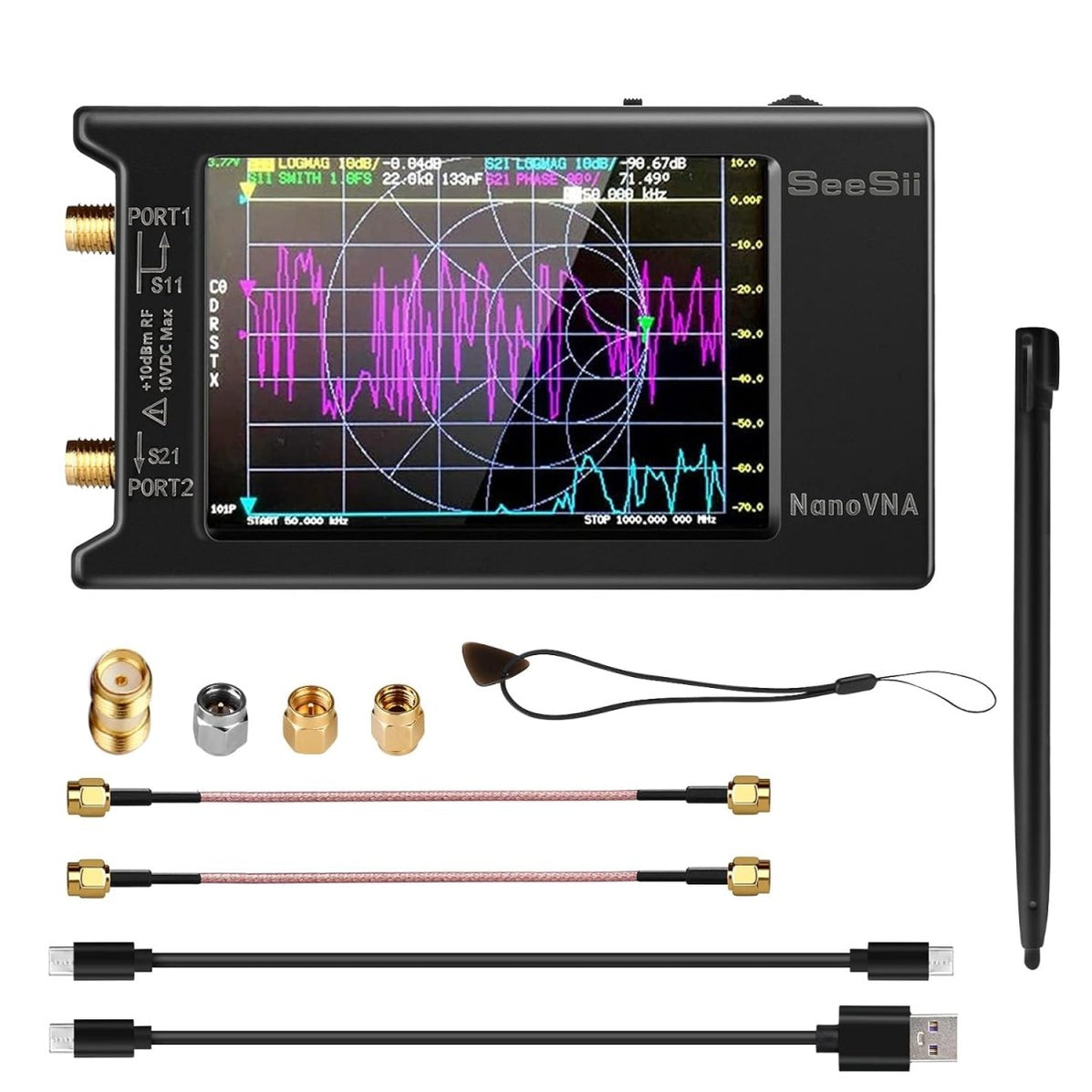 SeeSii NanoVNA-H4 Vector Network Analyzer 10kHz–1.5GHz