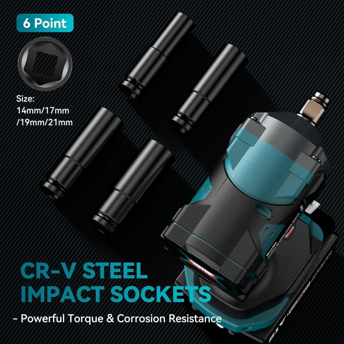 Seesii WH450 3/8" 450N.m Brushless Impact Wrench, 4.0Ah Battery — SeeSii